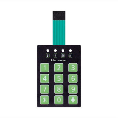 Matrix LED เมมเบรน สวิตช์ 12 คีย์ Custom 4x3 เมมเบรน Keypad